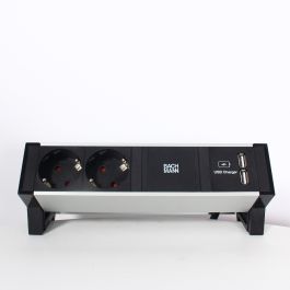 Bachmann opbouwmodule, 2x stroom, 2x USB charger, inclusief aansluitsnoer